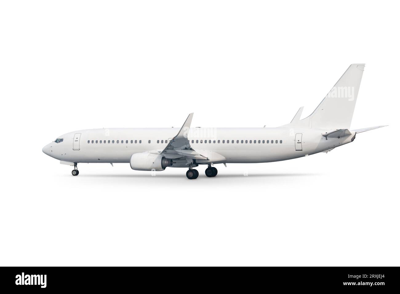 Modern passenger jet plane isolated on white background Stock Photo - Alamy