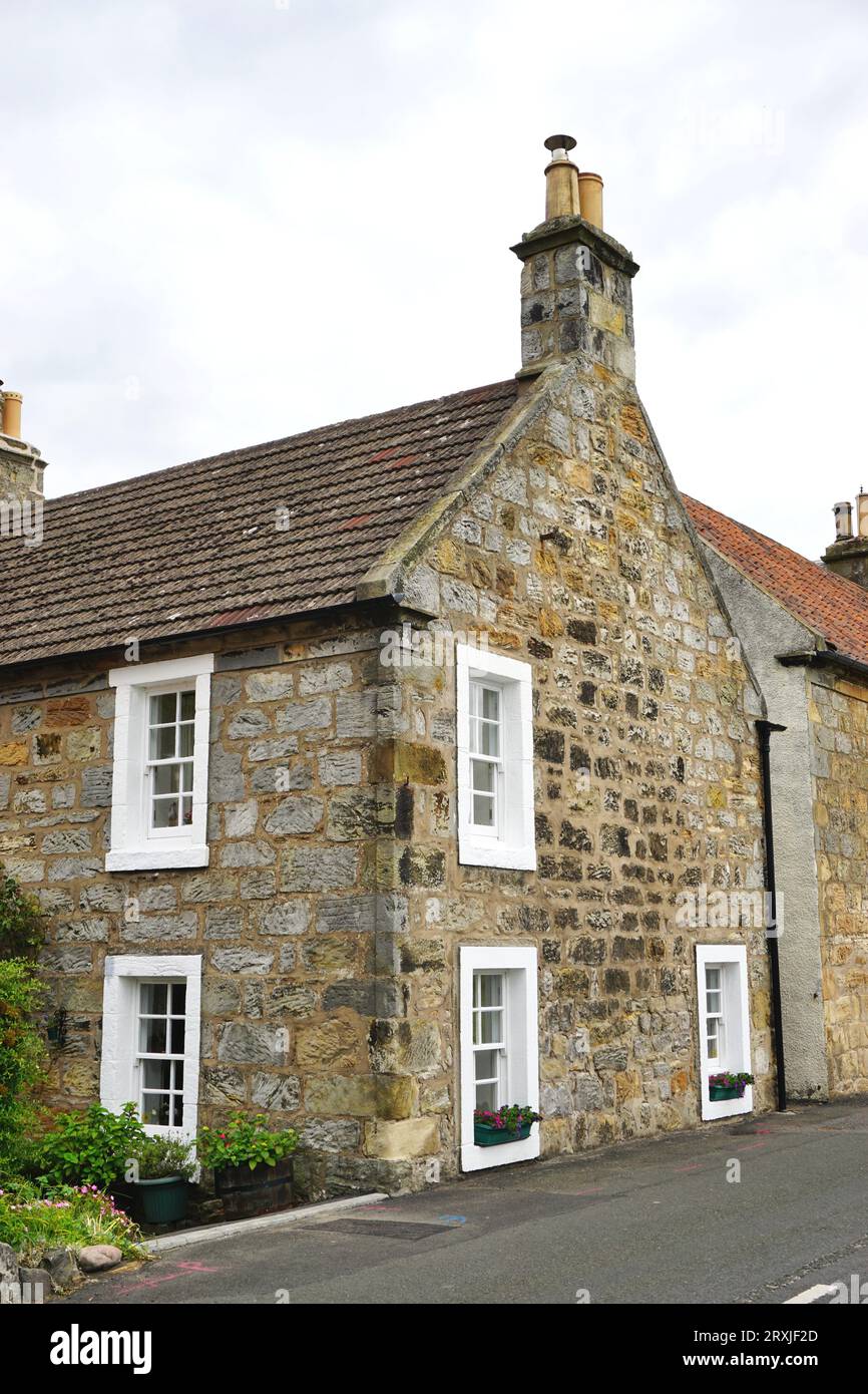 Historic stone house in the Village of Culross, Fife, Scotland. Many of ...