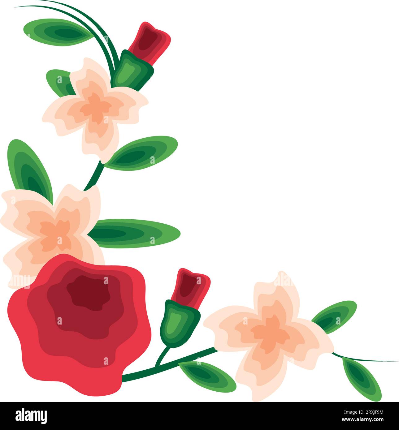 corner frame flowers arrangement Stock Vector Image & Art - Alamy