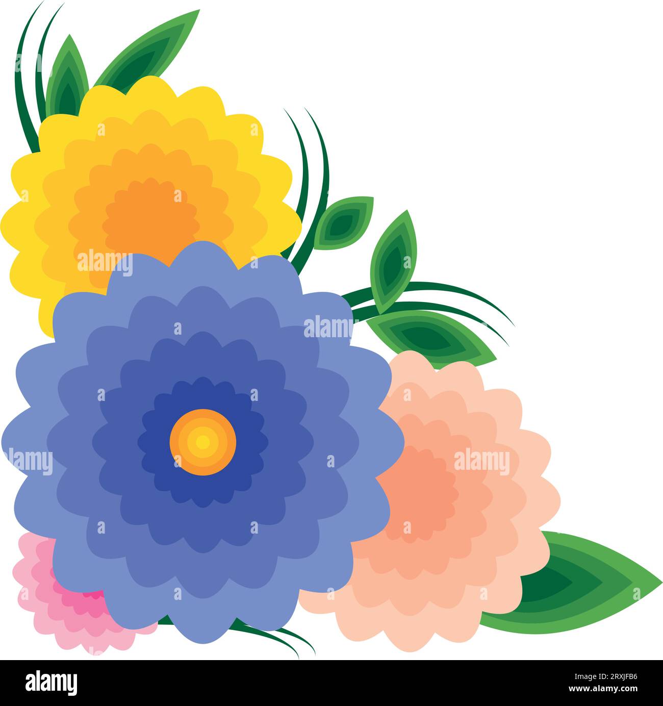 corner frame flowers decorative Stock Vector Image & Art - Alamy
