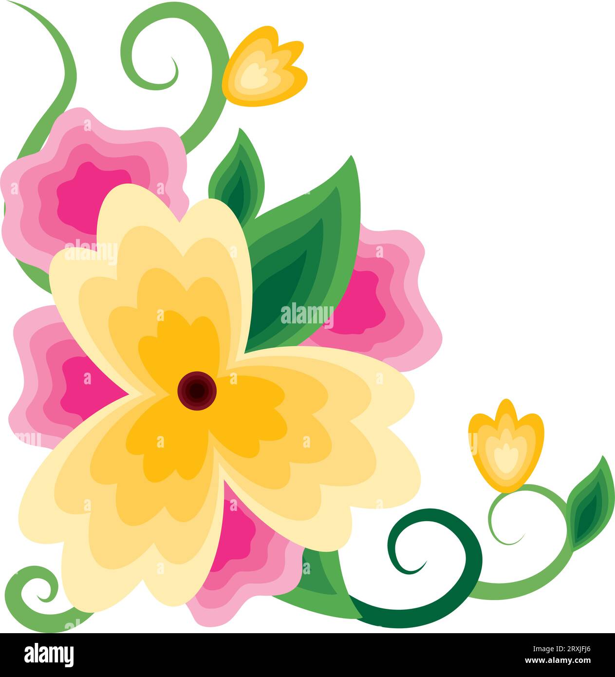 corner frame flowers illustration Stock Vector Image & Art - Alamy