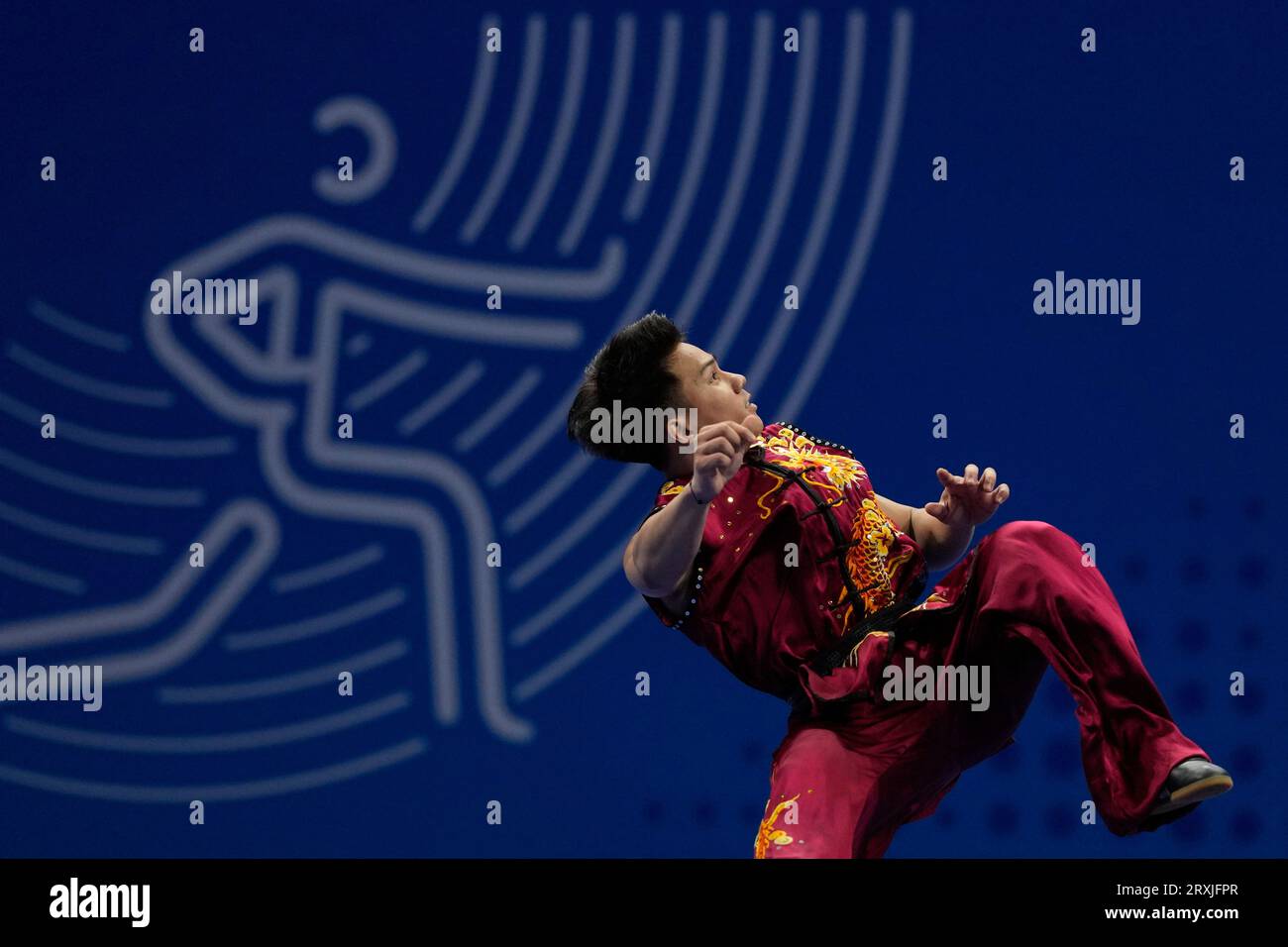 Brunei's Mohammad Adi Salihin Bin Roslan performs in the Wushu Men's Nanquan competition for the ...