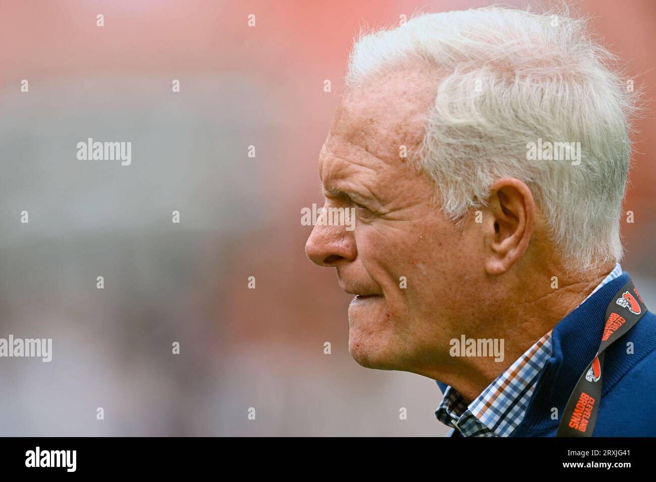 Cleveland Browns owner Jimmy Haslam walks on the field before an NFL ...