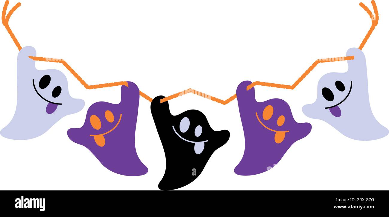 Halloween banner cute ghosts Cut Out Stock Images & Pictures - Alamy