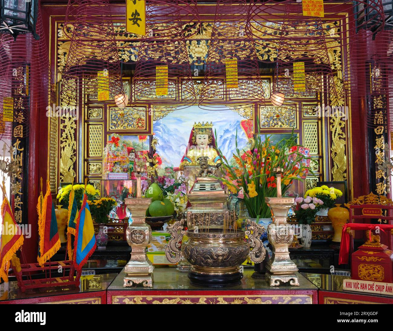 Vietnam: Thien Hau, Goddess of the Sea, in the main shrine in the ...