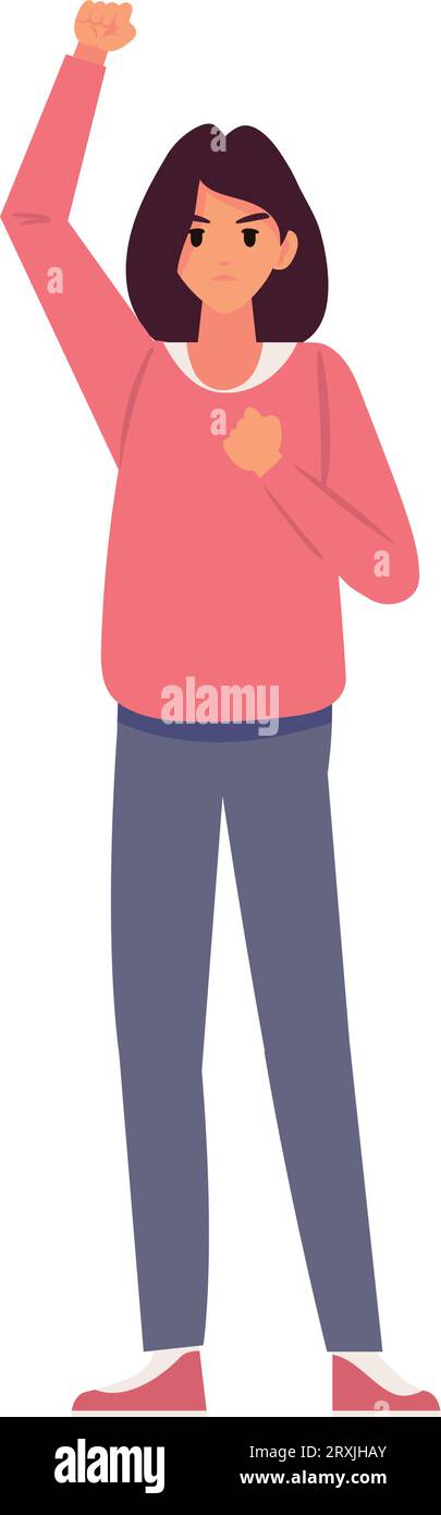 Activist woman raised arm Stock Vector Images - Alamy