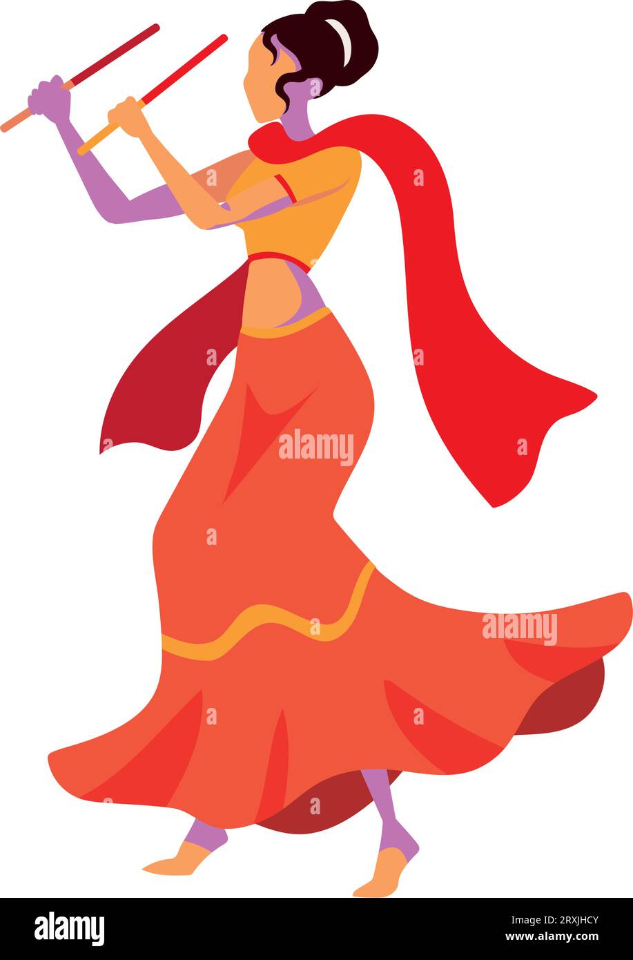 Gujarati folk dance Stock Vector Images - Alamy