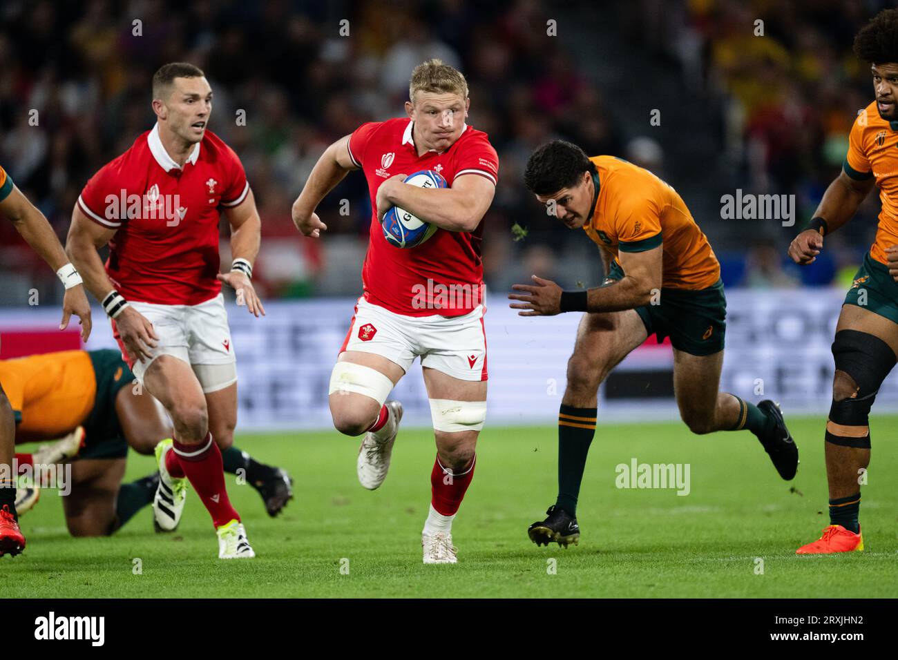 Jac Morgan (WAL) during the 2023 Rugby World Cup Pool C match between ...