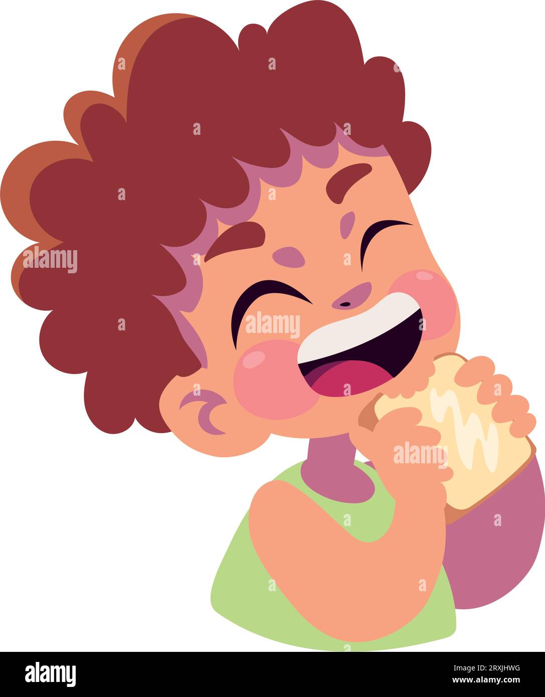 kid eating bread Stock Vector Image & Art - Alamy