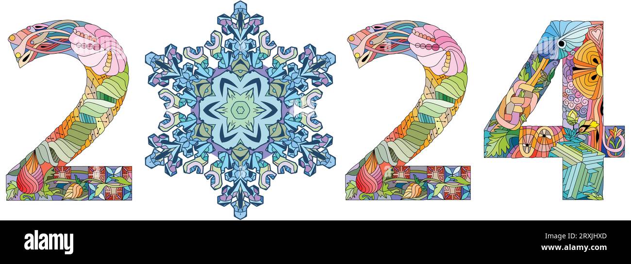 Unique 2024 number design hi-res stock photography and images - Alamy