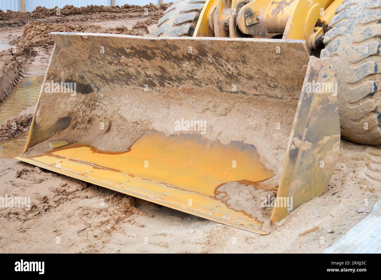 Large iron metal industrial heavy bucket of excavator, bulldozer ...