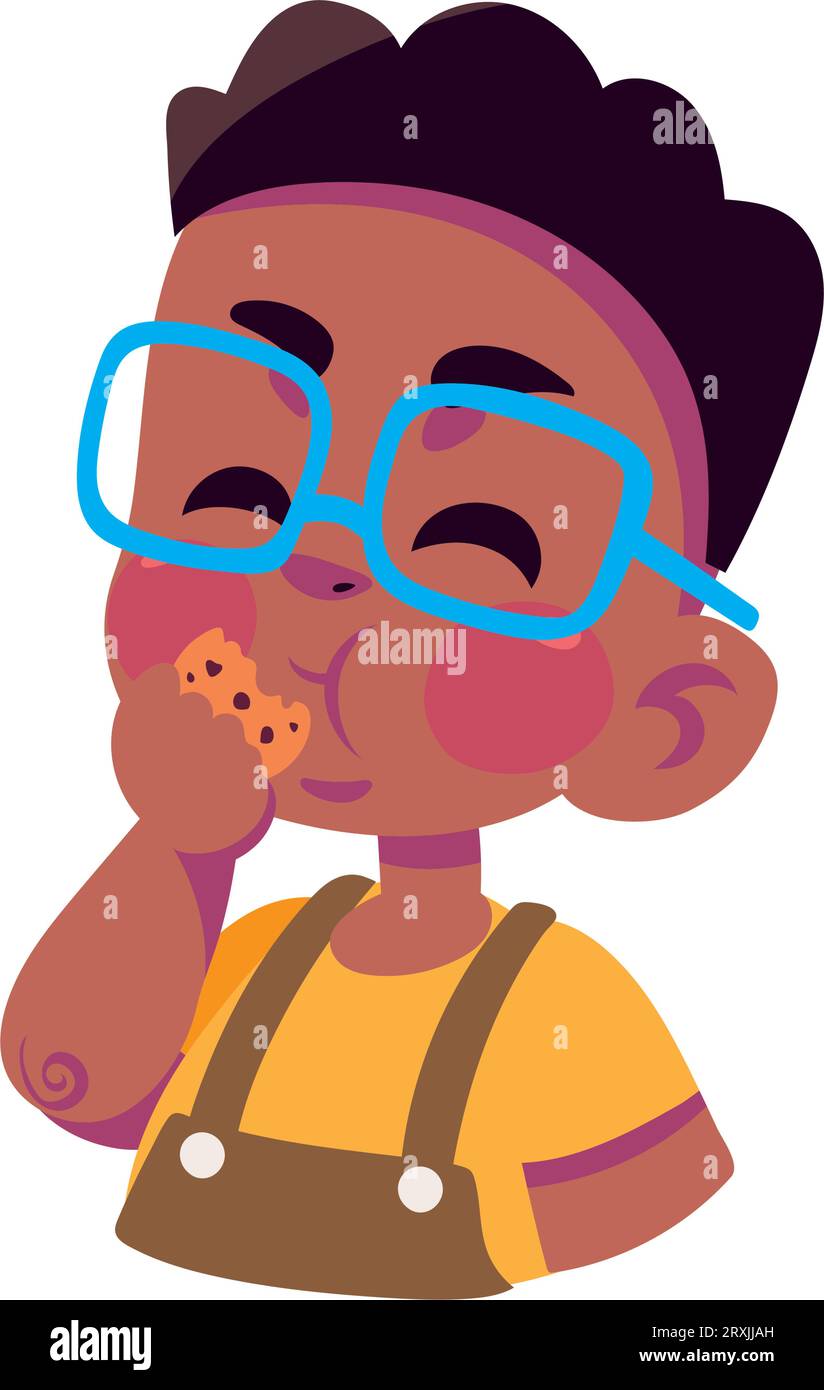 Little boy eat cookie Stock Vector Images - Alamy