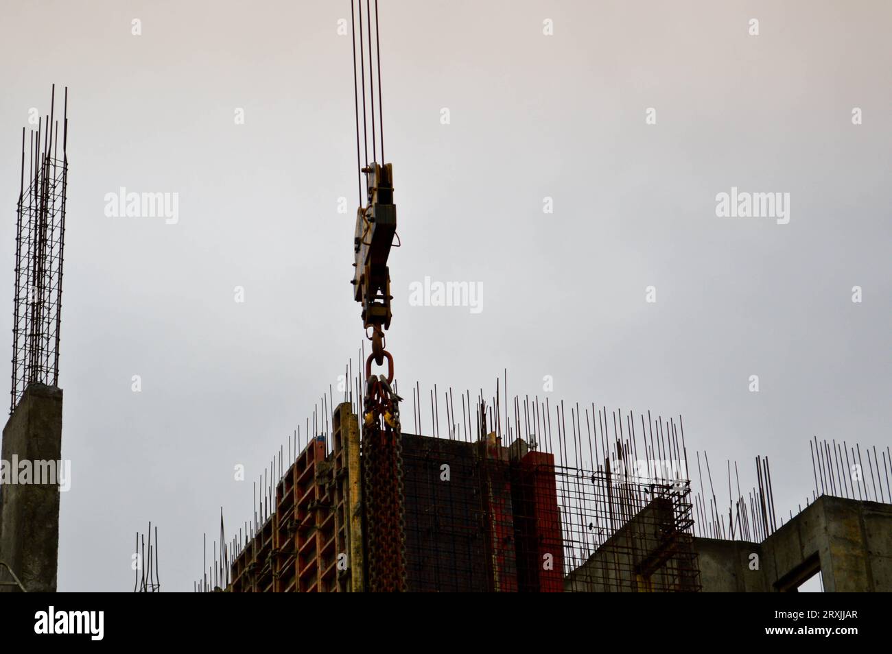 The process of construction and repair of a new modern cement concrete ...