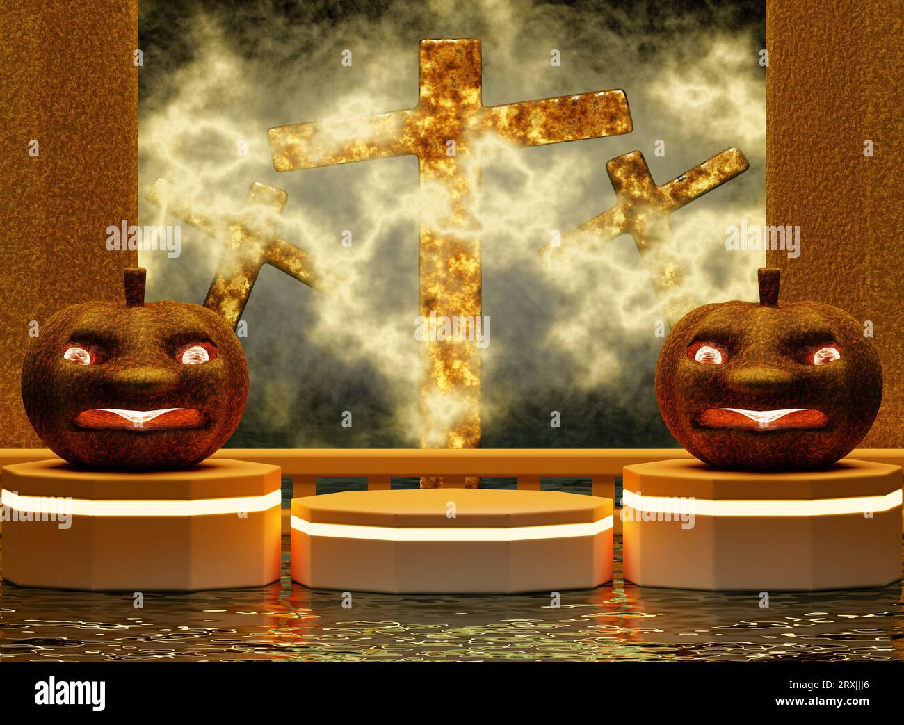 Display stand for Halloween festival 3D. and a concept Halloween ...