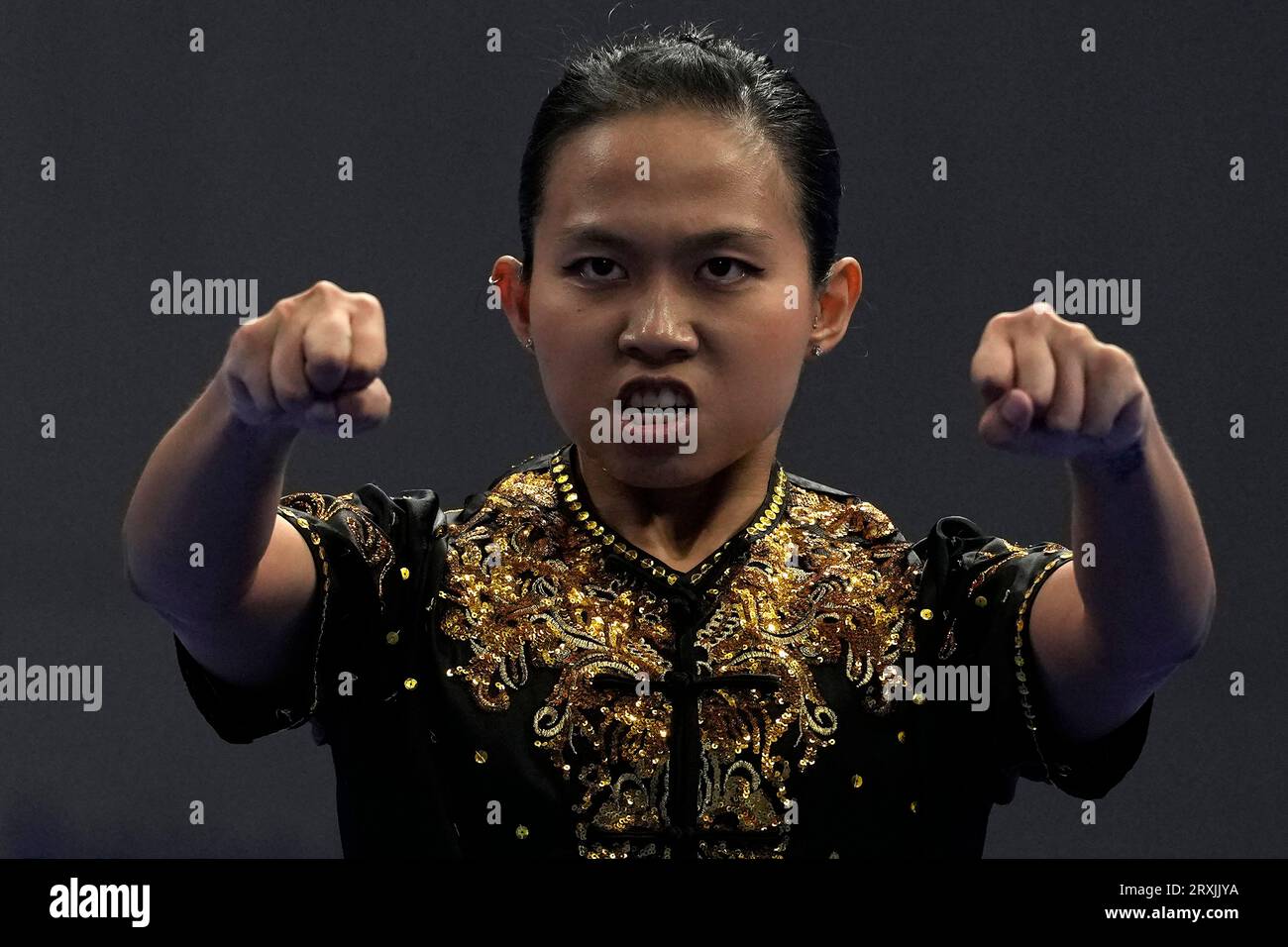 Indonesia's Tasya Abu Puspa Dewi performs in the Wushu Women's Nanquan competition for the 19th ...