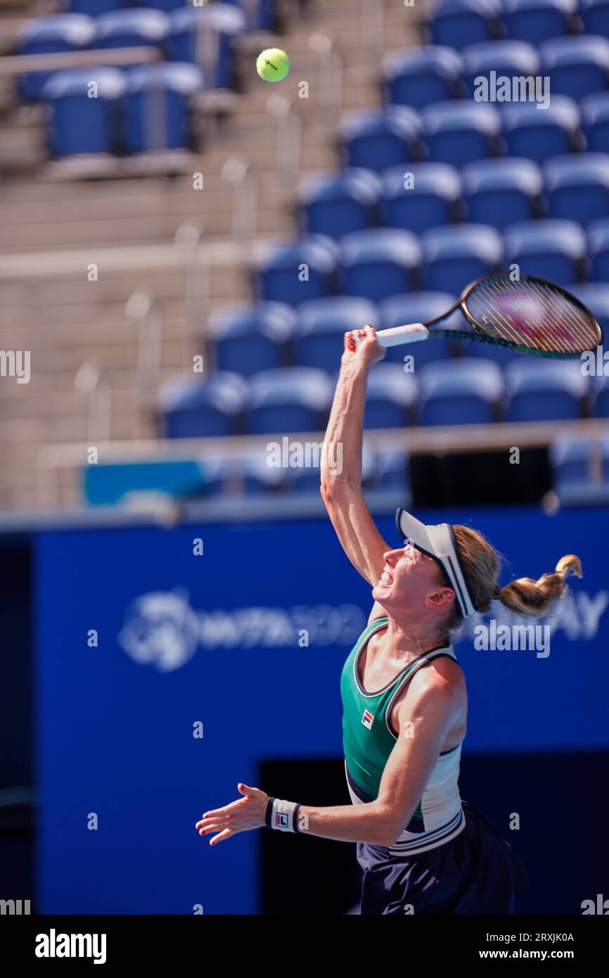 Tokyo, Japan. 26th Sep, 2023. Ekaterina ALEXANDROVA (RUS) serves ...