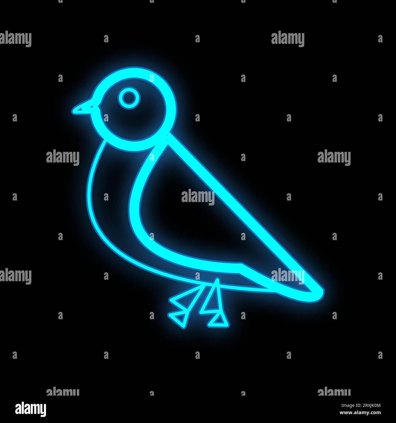 Nightingale neon sign. Bird, nightingale, winter. Night bright ...