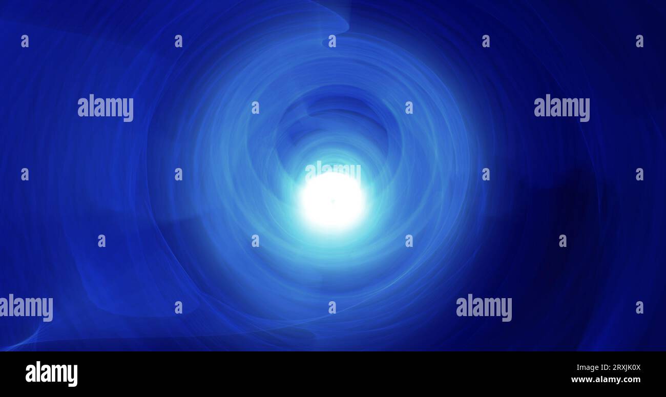 The tunnel is smooth of multicolored blue moving light bands of waves ...
