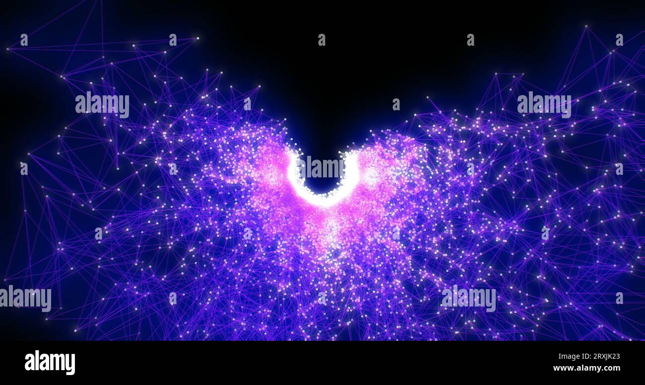 A spinning bright luminous blue unusual beautiful tunnel spiral of ...