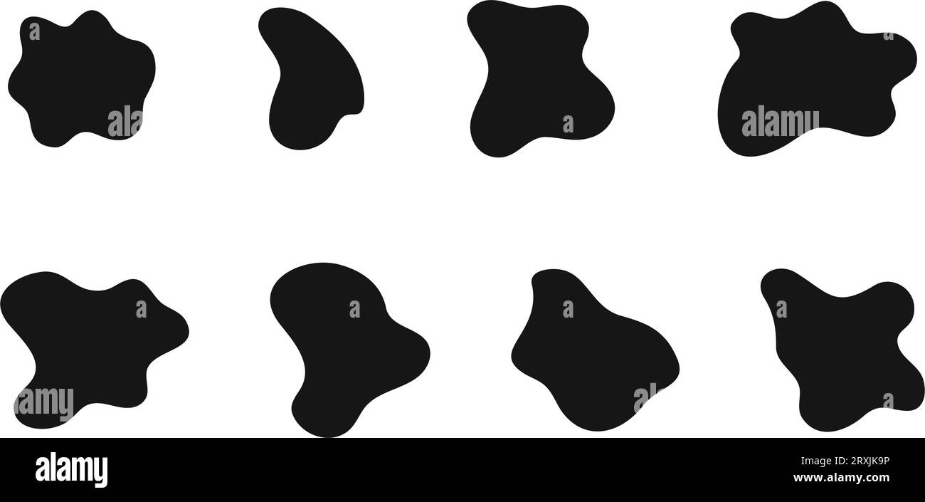 Irregular shapes icons set. Organic blobs, water splotches, liquid ink ...