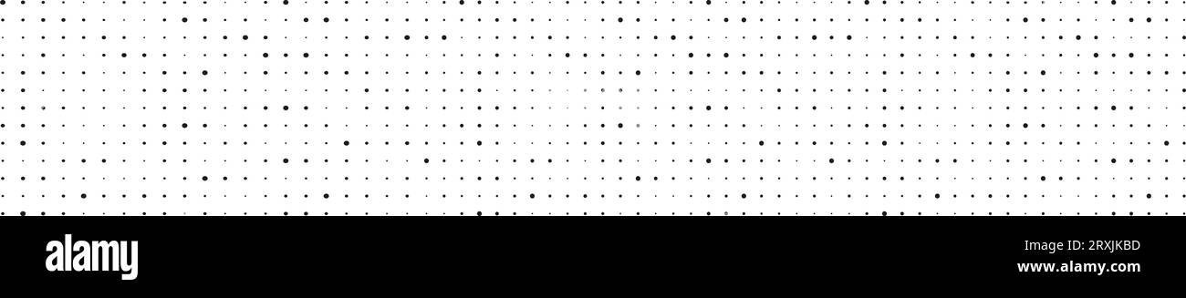 Dot Grid Surface Halftone Seamless Pattern Different Sized Round Points Horizontal Background