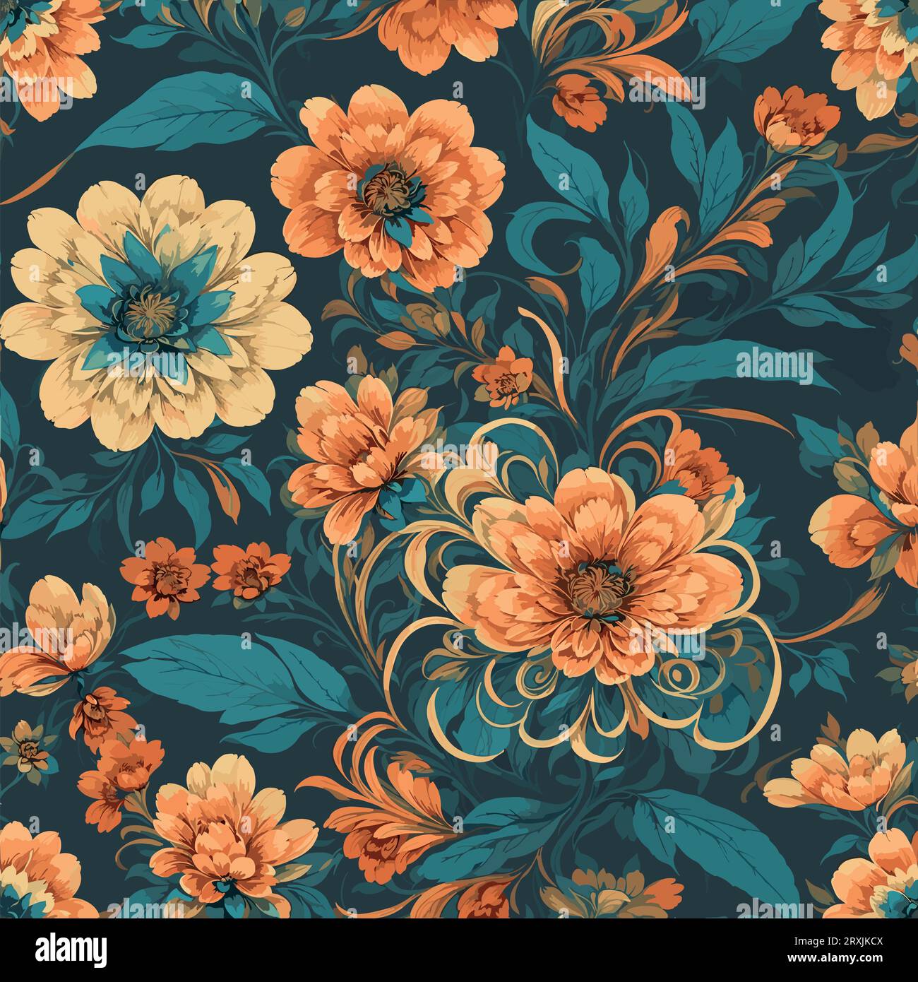 Colorful floral print background. Seamless floral pattern with bright ...