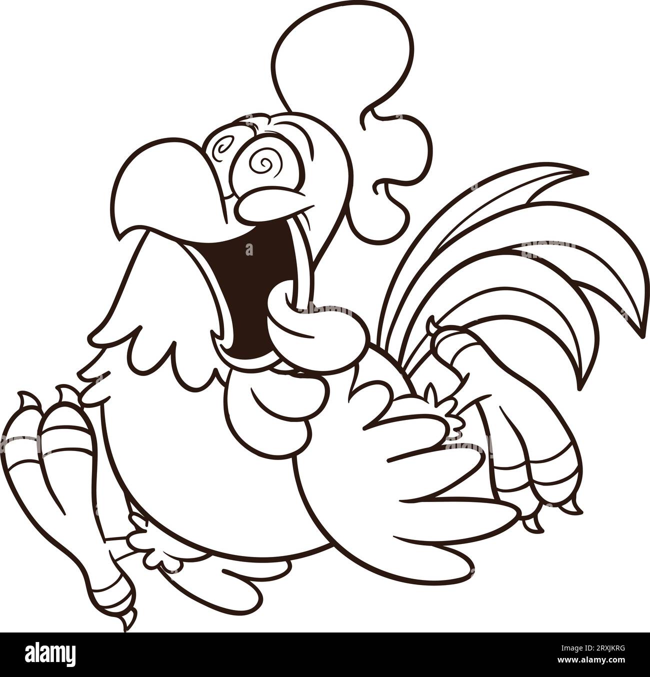 Cute cartoon rooster coloring page for kids Stock Photo - Alamy