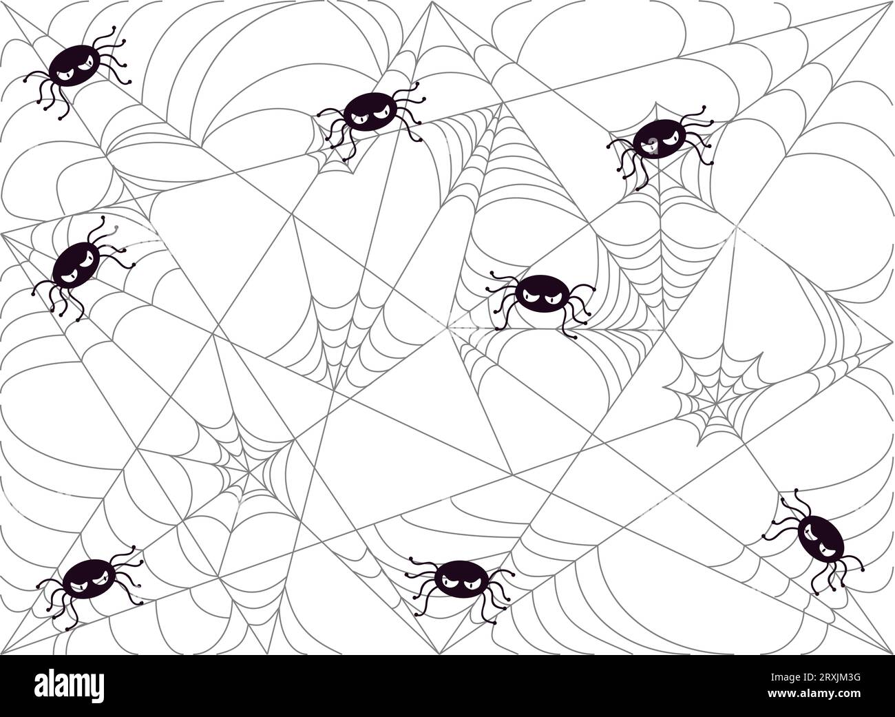 Funny pattern with scary spiders web on transparent background for ...