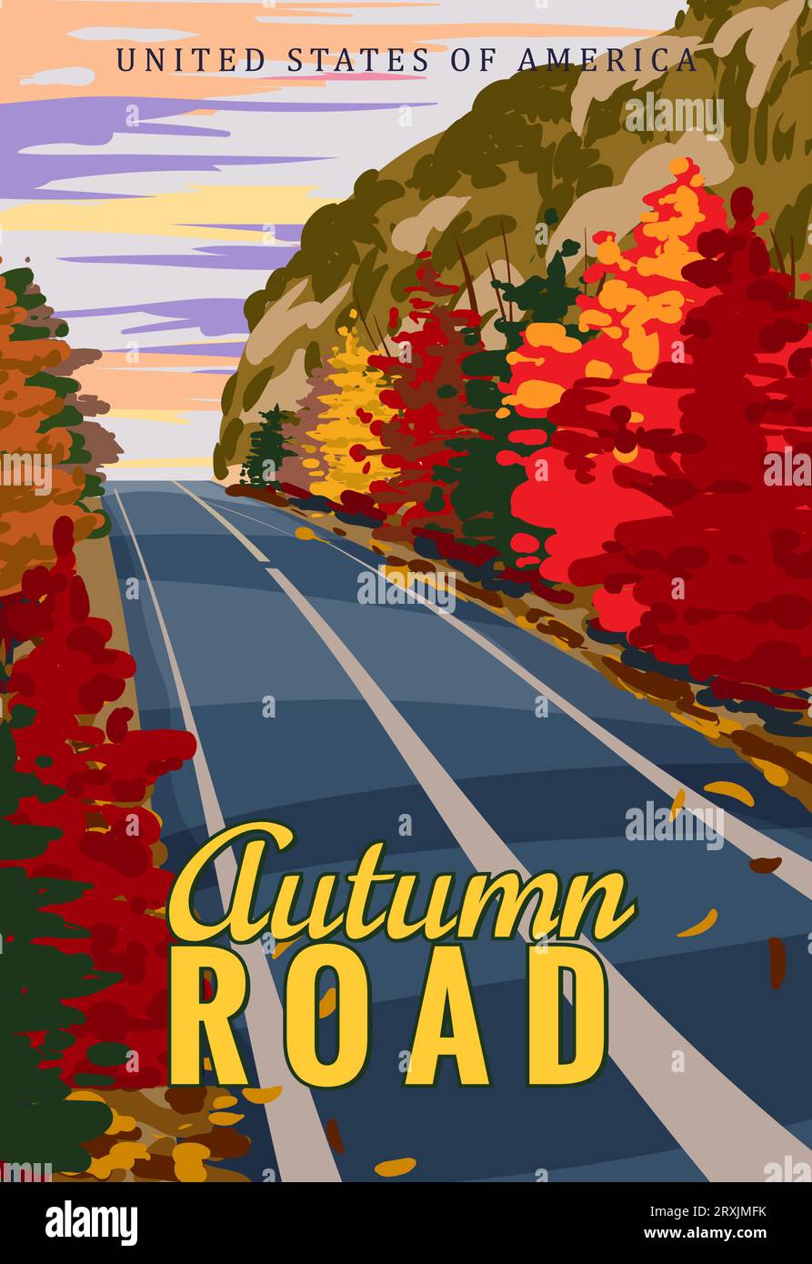 Old fall river road Stock Vector Images - Alamy
