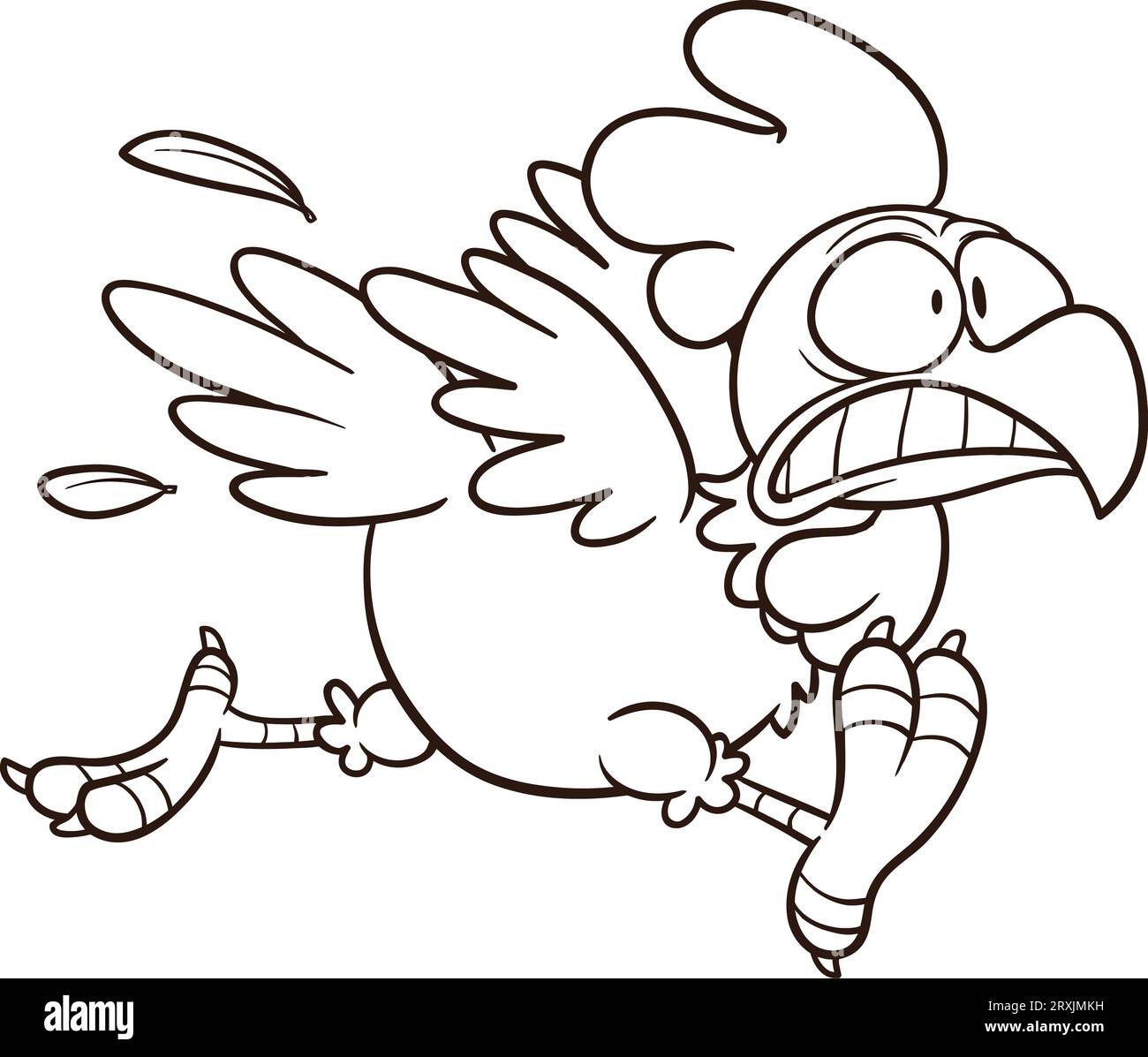 Cute cartoon rooster coloring page for kids Stock Photo - Alamy