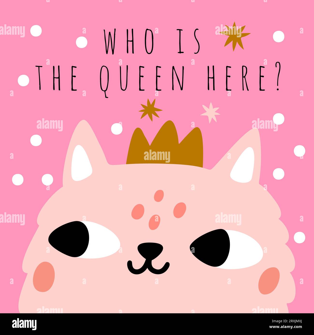 Cute cats greeting card. Cartoon kitten character. Domestic animals ...