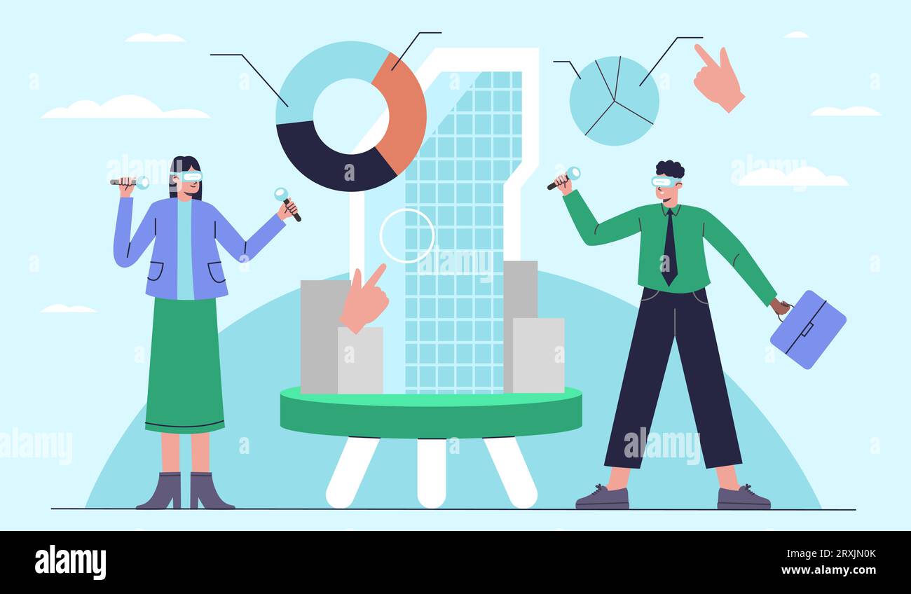 Designing buildings in virtual world. Augmented reality work ...