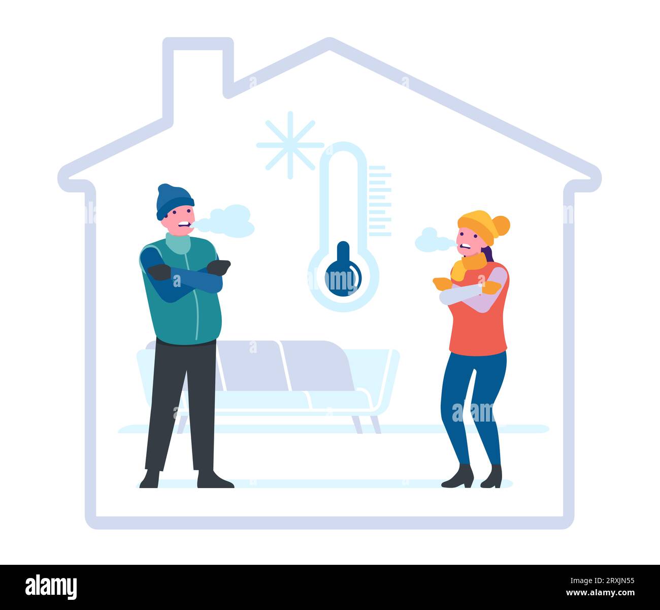 Freezing woman Stock Vector Images - Alamy