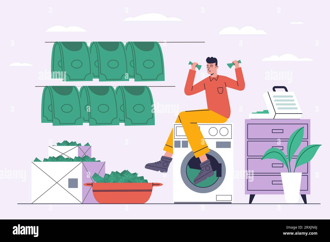 Money washer Stock Vector Images - Alamy