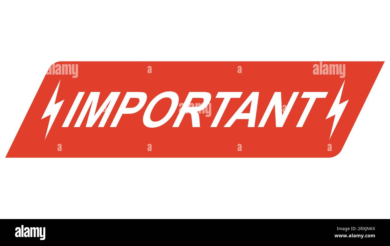 Speech bubble with important text, important message with lightning ...