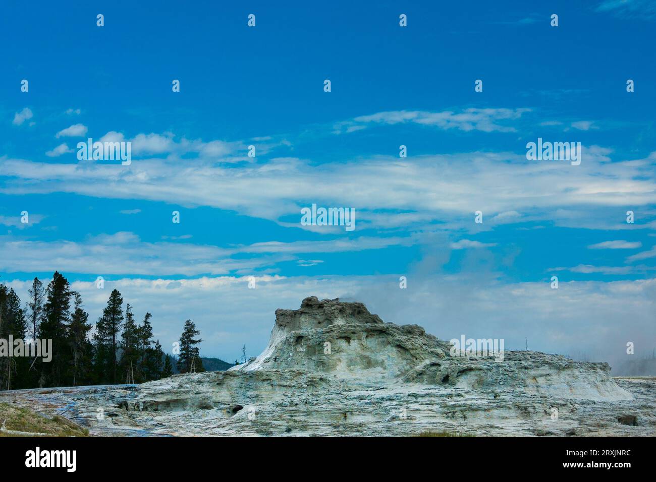 A cone geyser in the Upper Geyser Basin of Yellowstone National Park ...