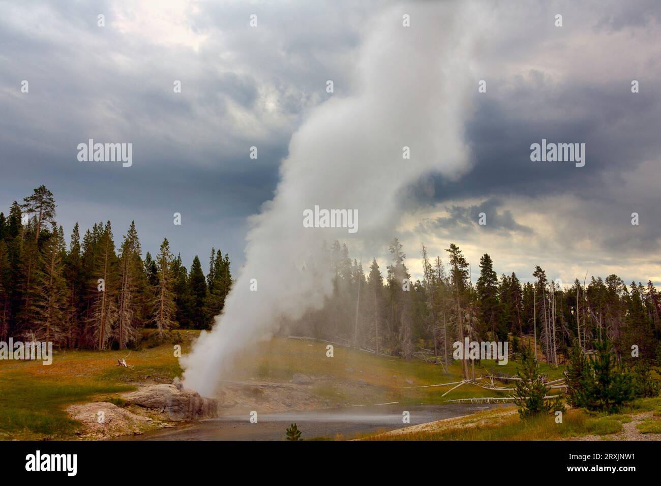 Riverside Geyser is one of the most pictorial geysers of Yellowstone ...