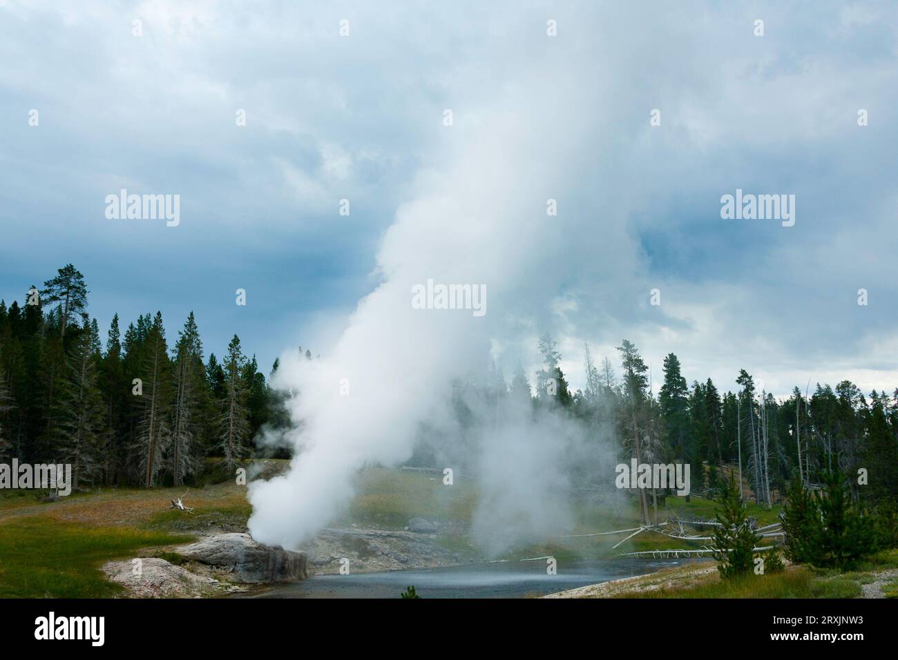 Riverside Geyser is one of the most pictorial geysers of Yellowstone ...