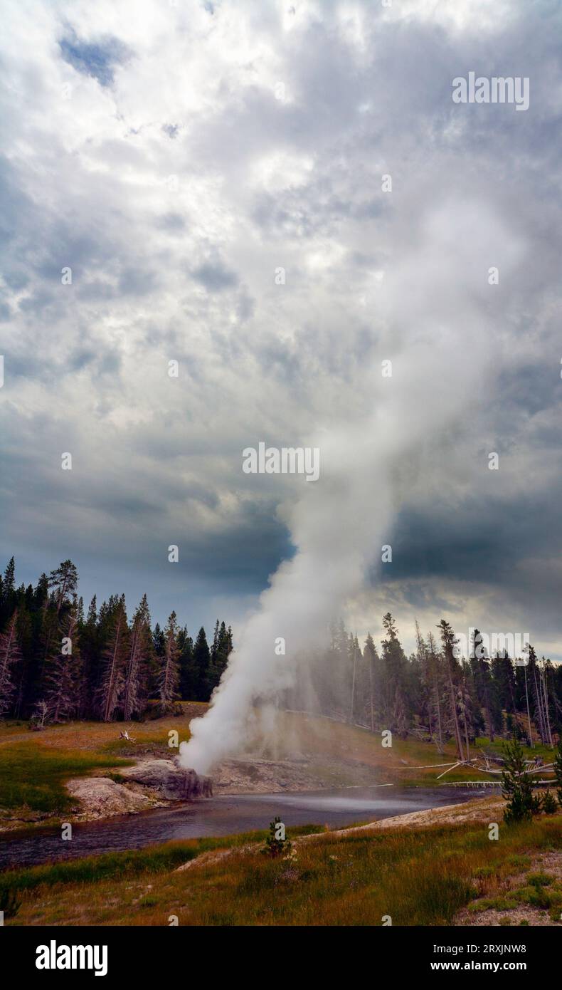 Riverside Geyser is one of the most pictorial geysers of Yellowstone ...