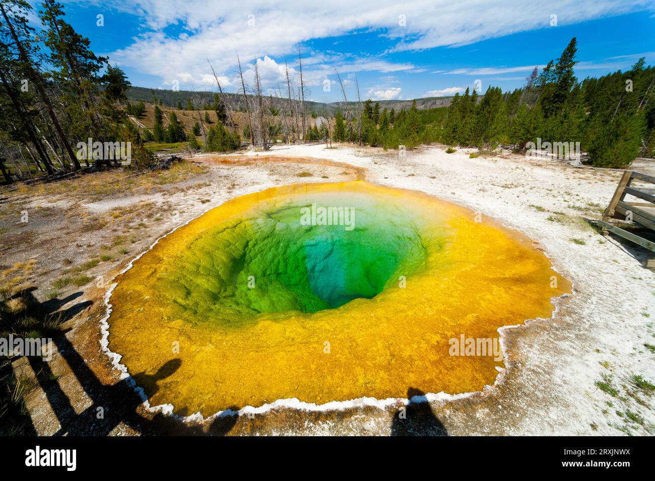 One of the key attractions at Yellowstone, the beautiful Morning Glory ...