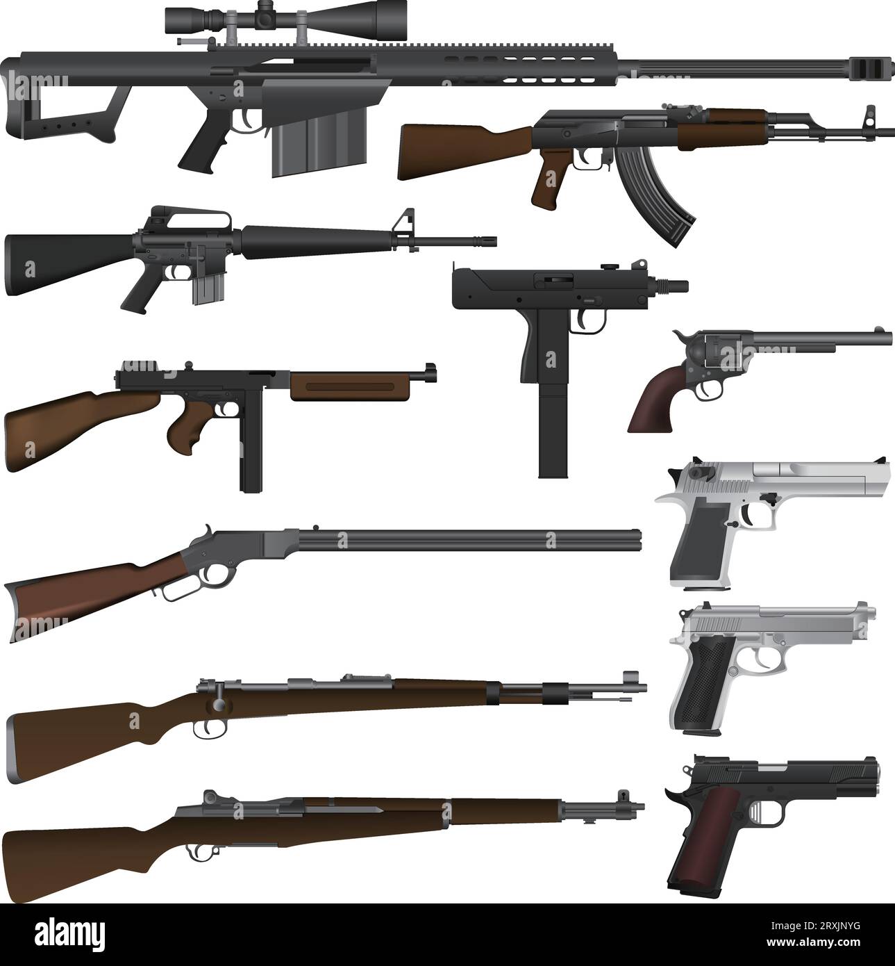 Various guns Stock Vector Images - Alamy