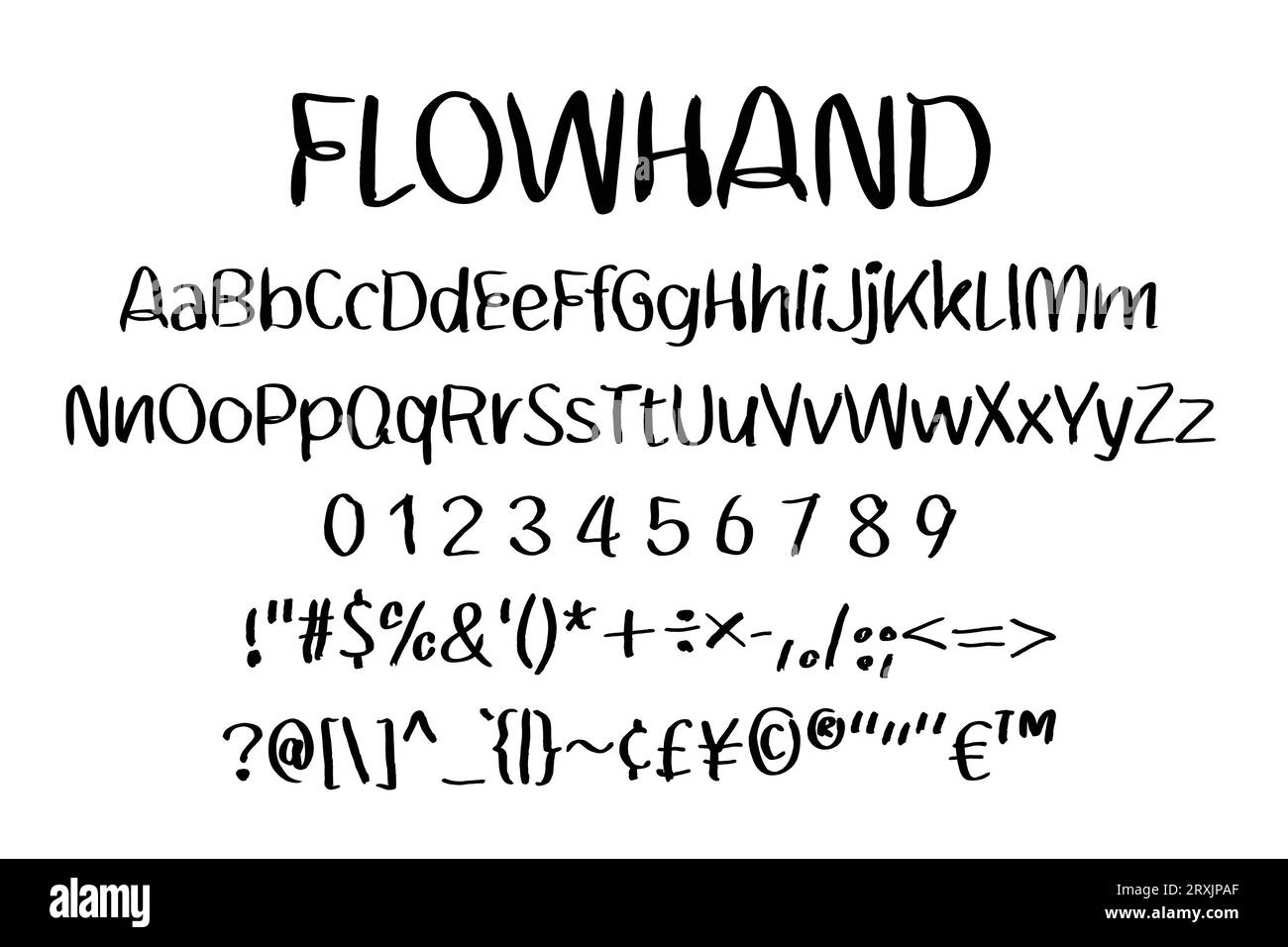 A natural and flowing Handwritten alphabet, a natural and flowing ...