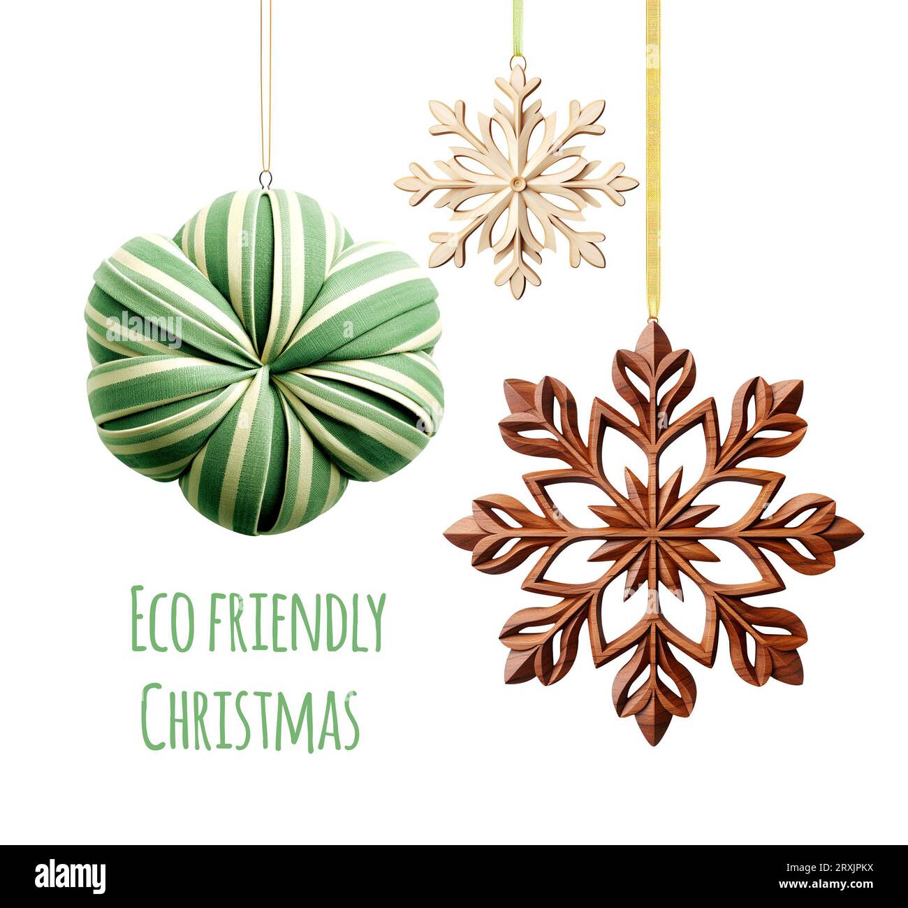 Eco friendly Christmas. Homemade Christmas ornaments made of natural ...