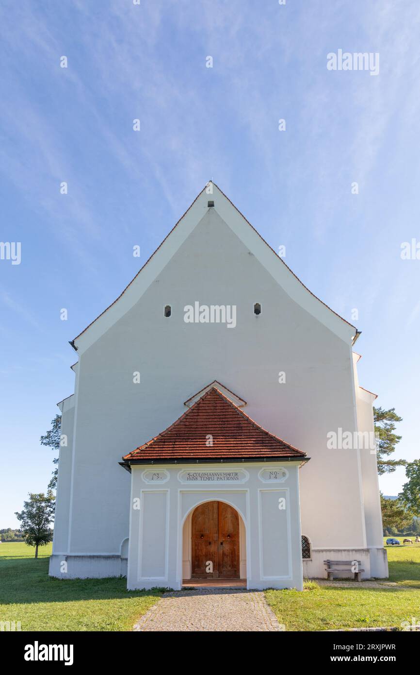 View of famous Pilgrim church st.coloman in schwangau, allgau, swabia ...