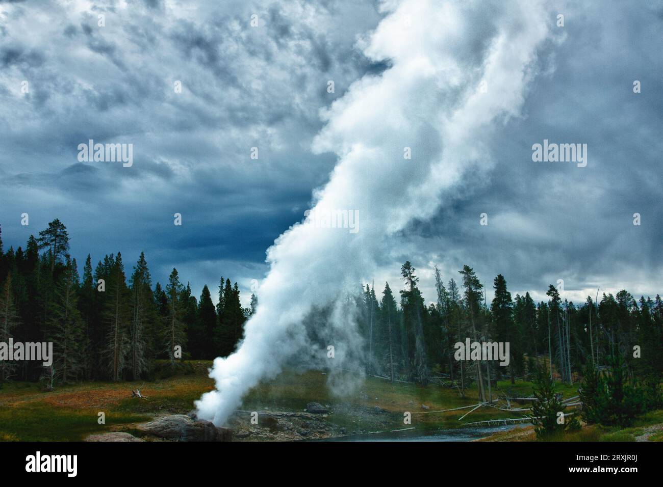Riverside Geyser is one of the most pictorial geysers of Yellowstone ...
