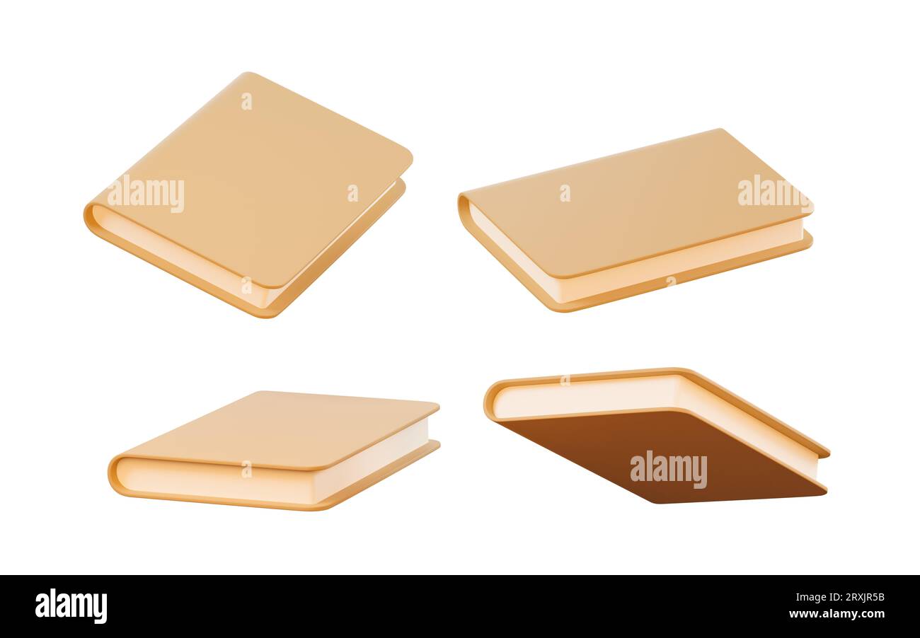 Cartoon style book, 3d rendering. Digital drawing Stock Photo - Alamy