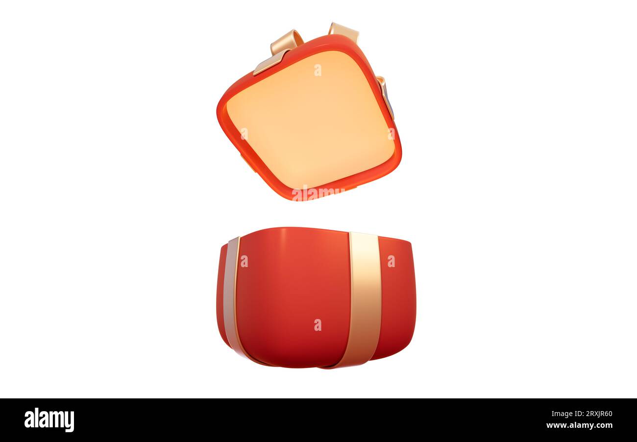 Festive 3d gift box opening Cut Out Stock Images & Pictures - Alamy