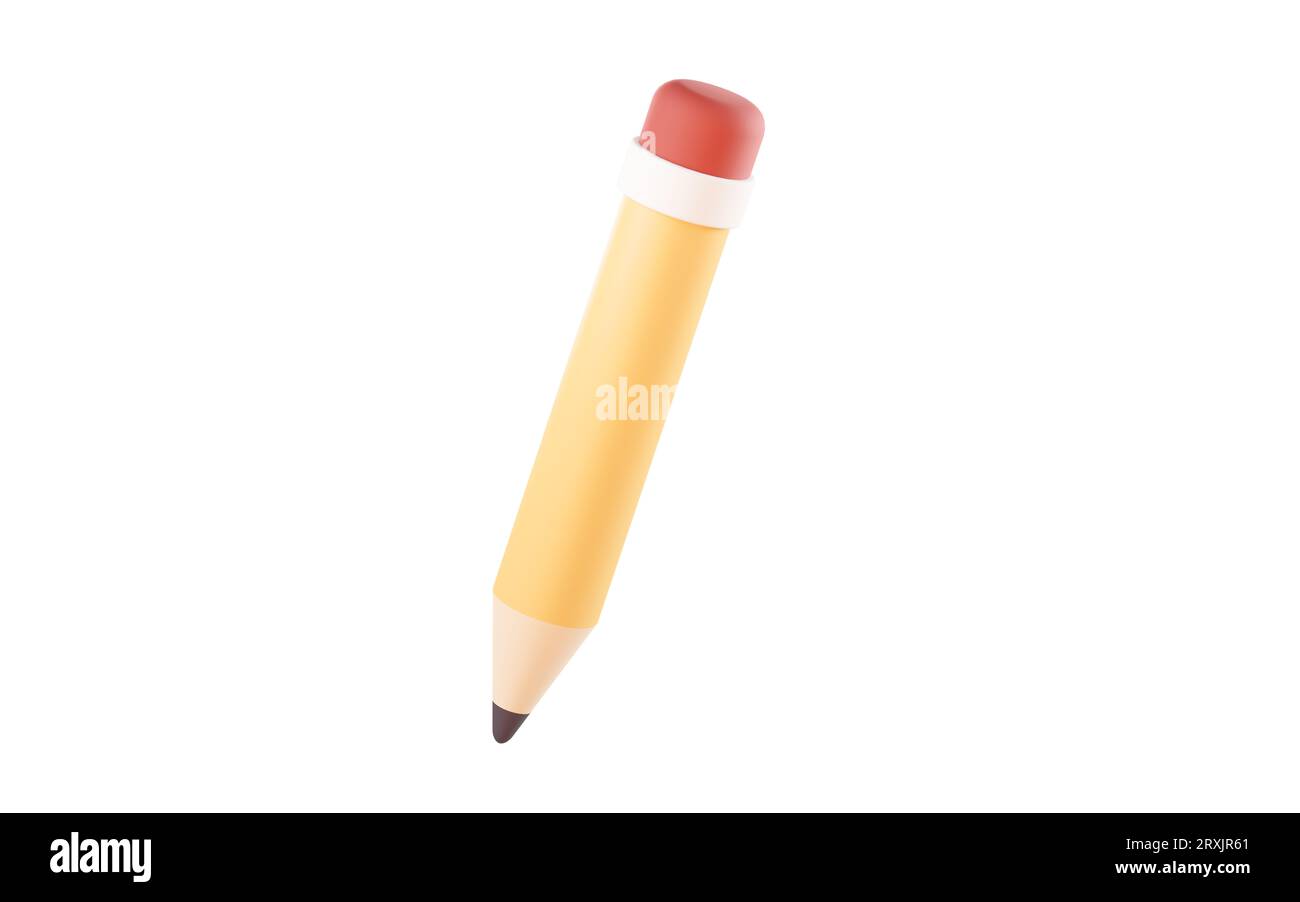 Cartoon style pencil, 3d rendering. Digital drawing Stock Photo - Alamy