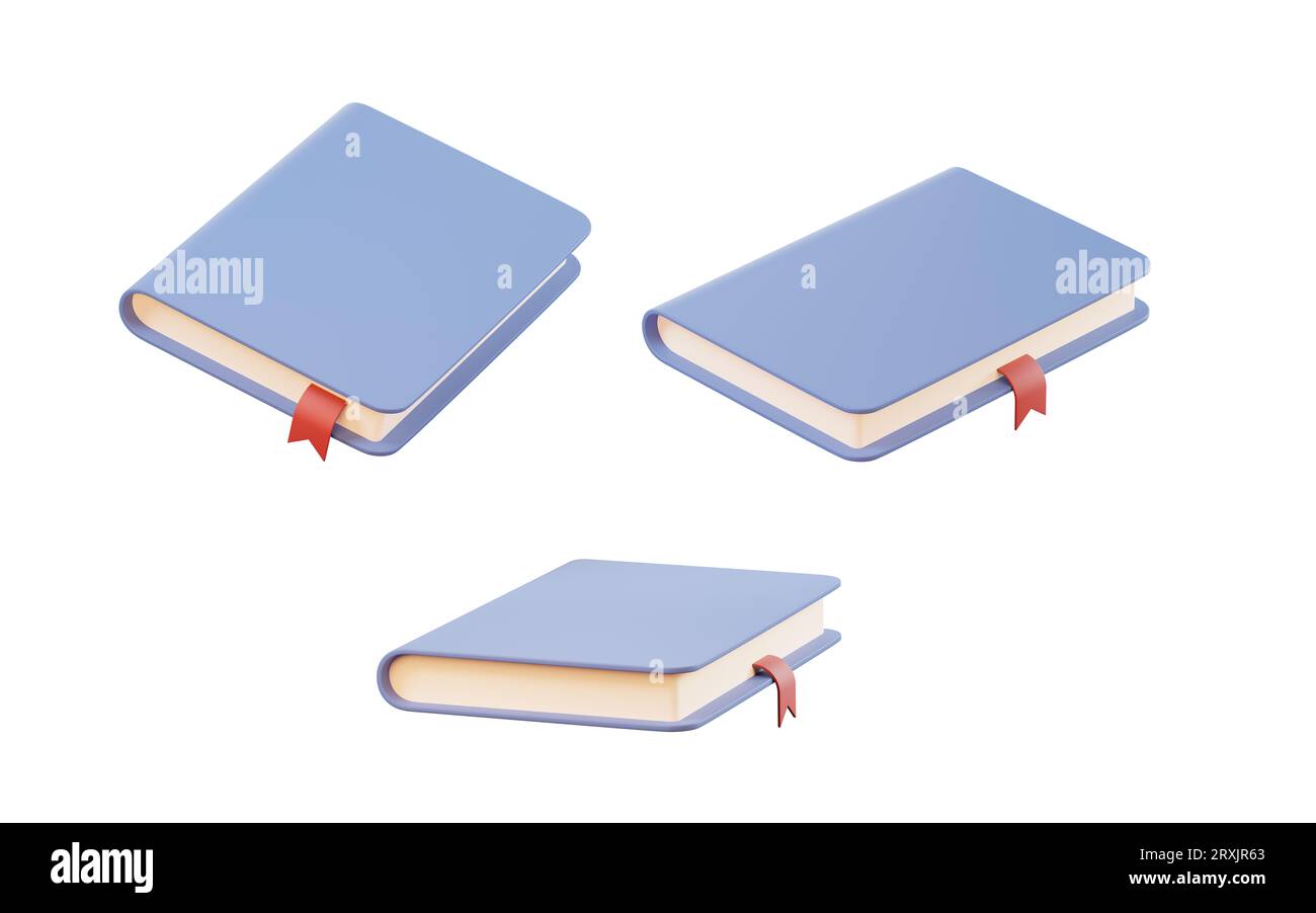 Cartoon style book, 3d rendering. Digital drawing Stock Photo - Alamy