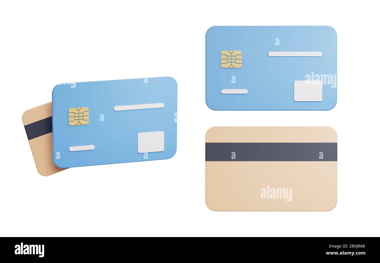 Bank card with 3d cartoon style, 3d rendering. Digital drawing Stock ...